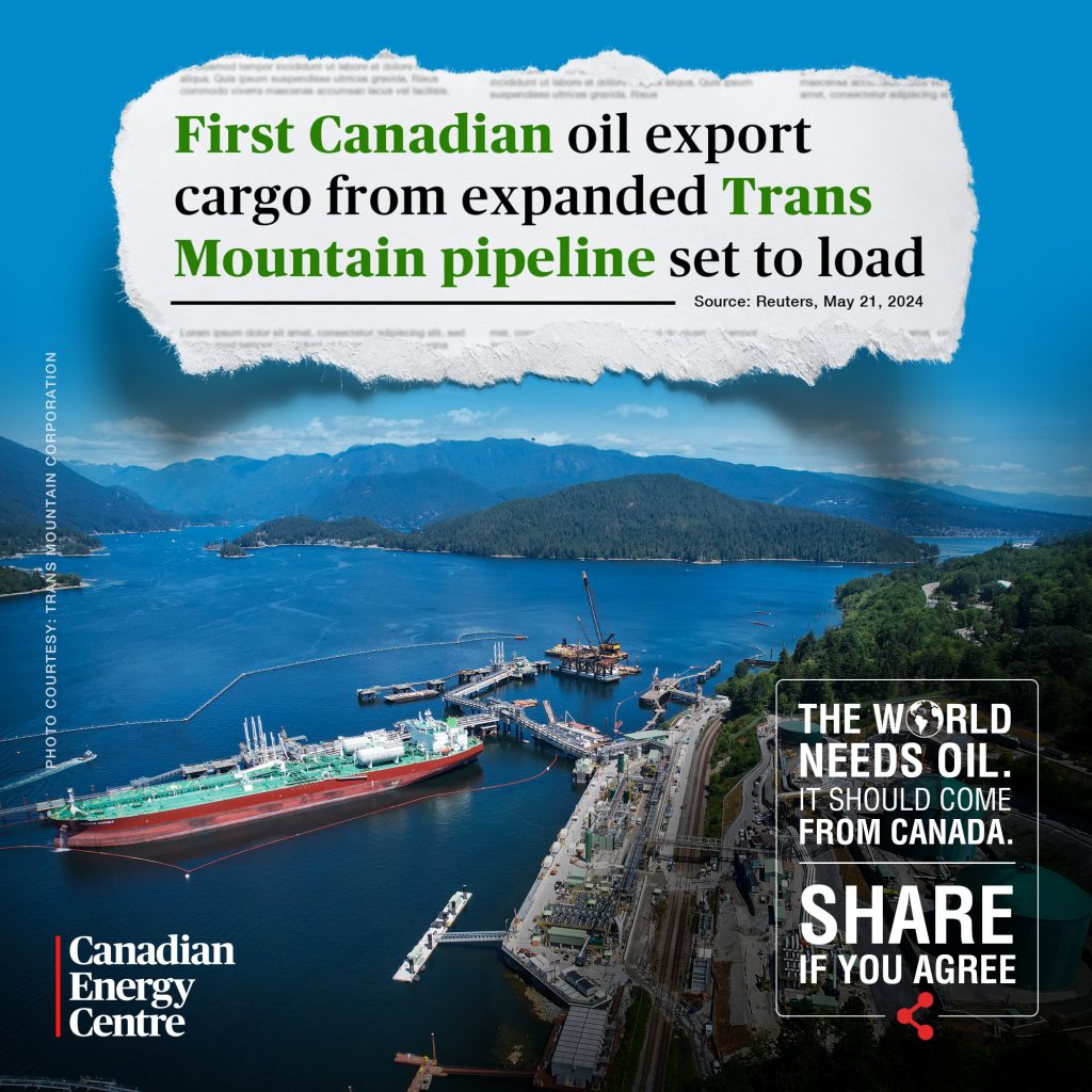 GRAPHIC: First Canadian oil export cargo from Trans Mountain pipeline ...